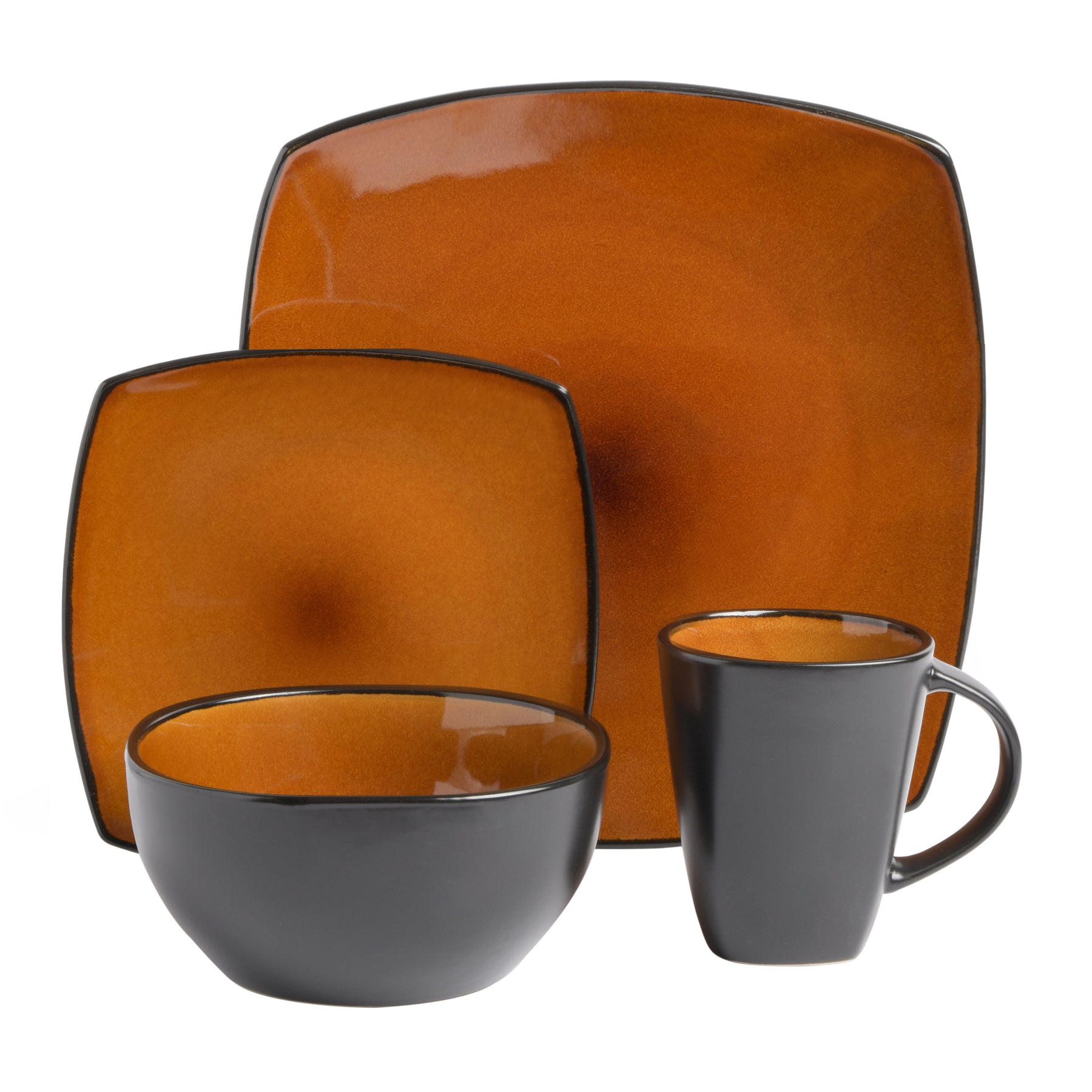 Gibson Soho Lounge Square 16-Piece Stoneware Dinnerware Set