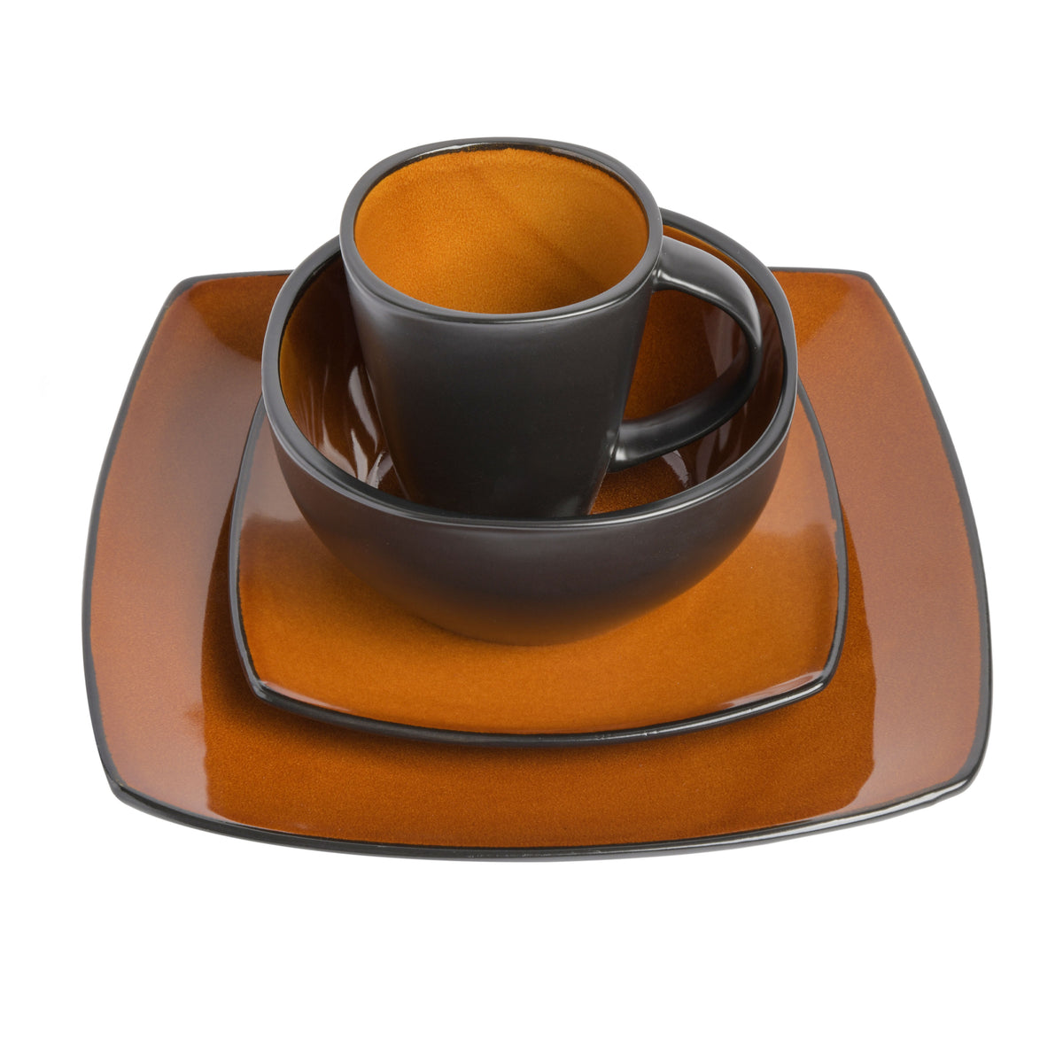 Gibson Soho Lounge Square 16-Piece Stoneware Dinnerware Set