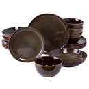 Gibson Elite Edwina 16-Piece Double Bowl Stoneware Dinnerware Set
