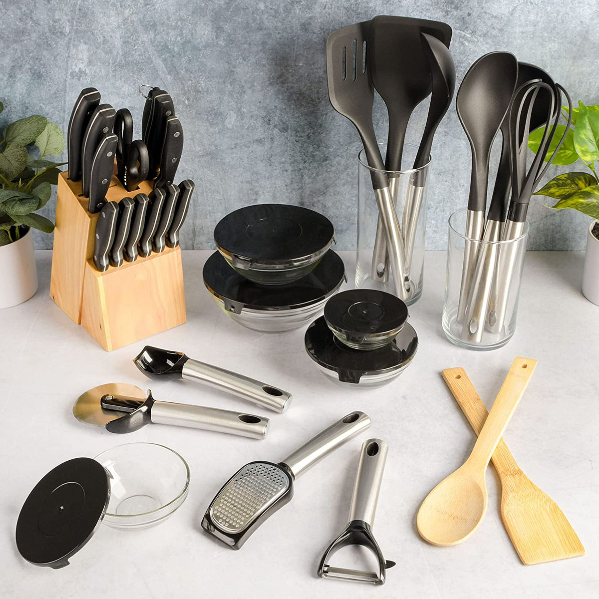 Gibson Home 95-Piece Complete Kitchen Starter Kit - Dinnerware, Cookwa