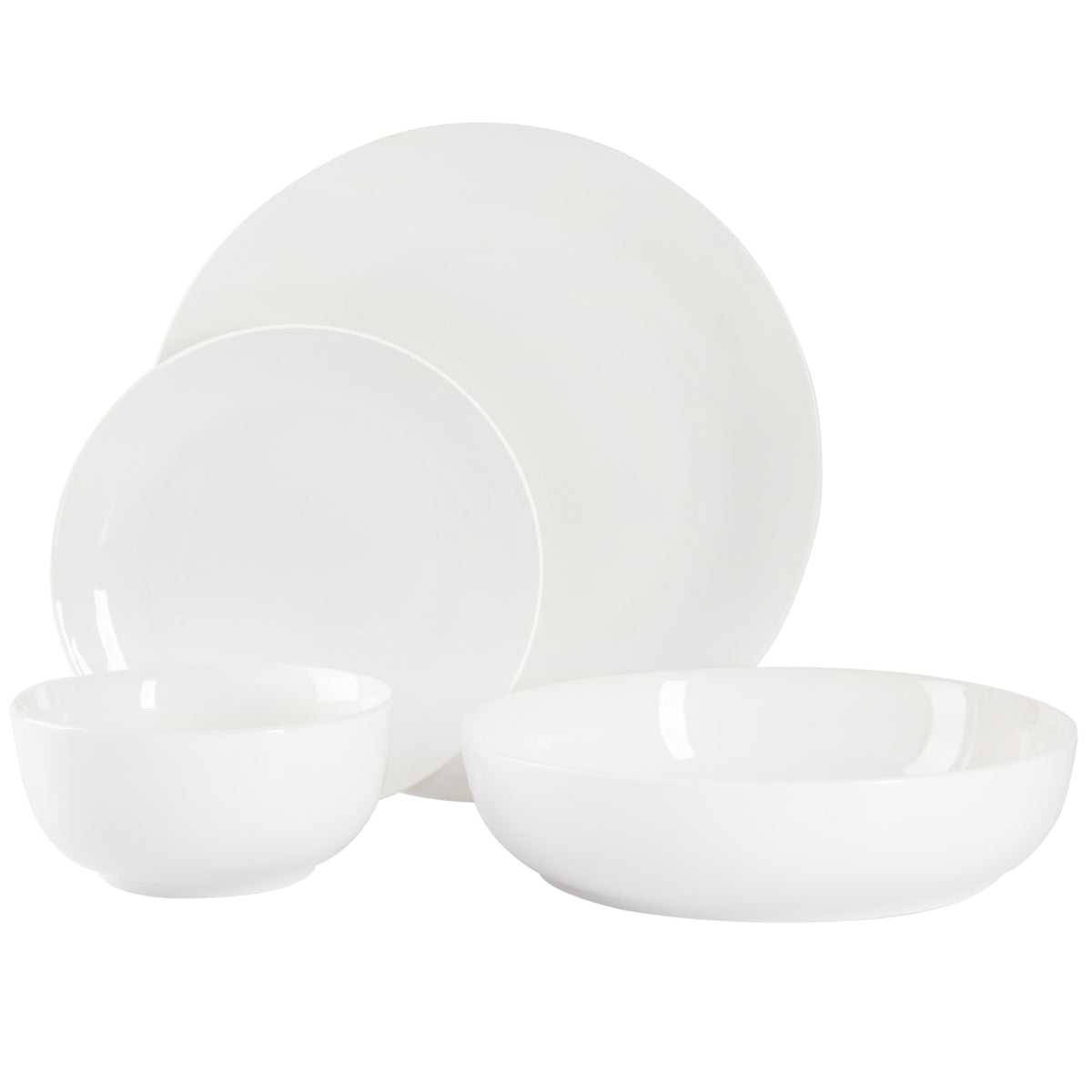 Gibson Home Gracious Dining 16-Piece Double Bowl Porcelain Dinnerware