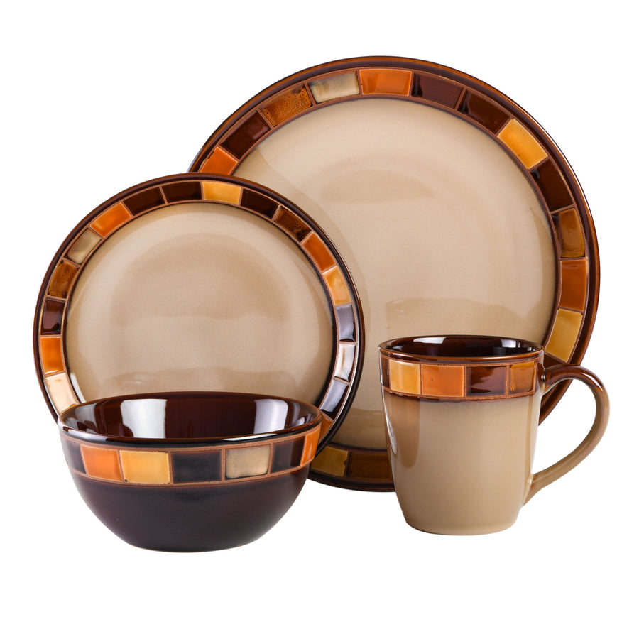Gibson Elite Casa Estebana 16-Piece Reactive Stoneware Dinnerware Set