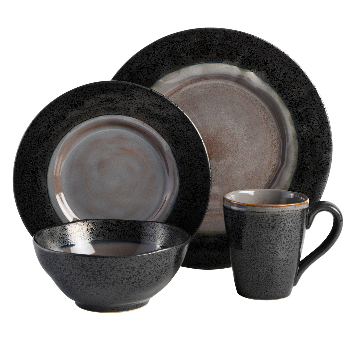 Gibson Elite Dragonstone 16-Piece Reactive Stoneware Dinnerware Set