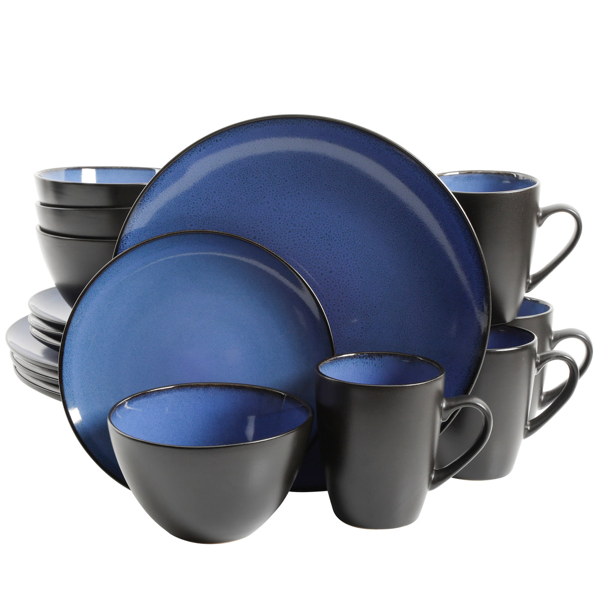 Gibson Soho Lounge Round 16-Piece Reactive Stoneware Dinnerware Set